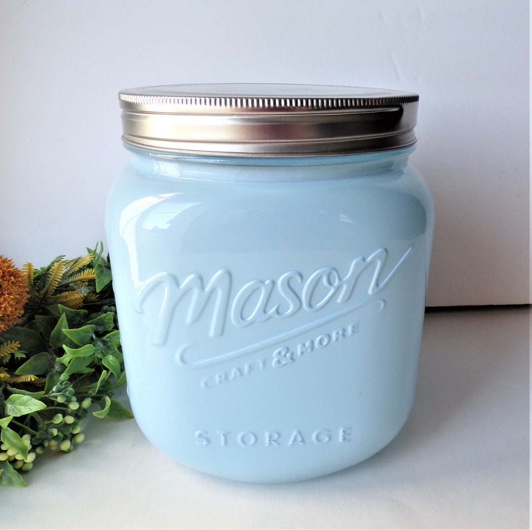 Very Large Painted Mason Lidded Storage Jar Mason Kraft&more - Etsy