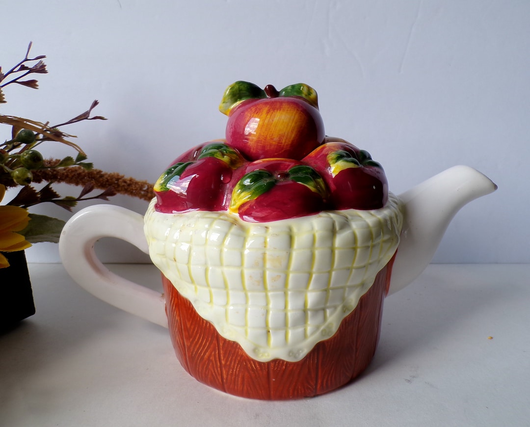 Vintage Ceramic Fruit-themed Teapot #4 - Etsy