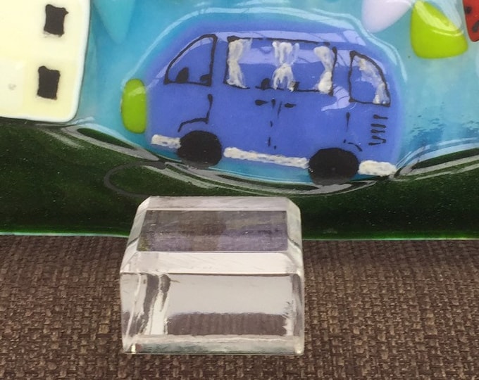 Pair of Slotted Acrylic Feet for Glass Photo Panel or Cutting Board ...