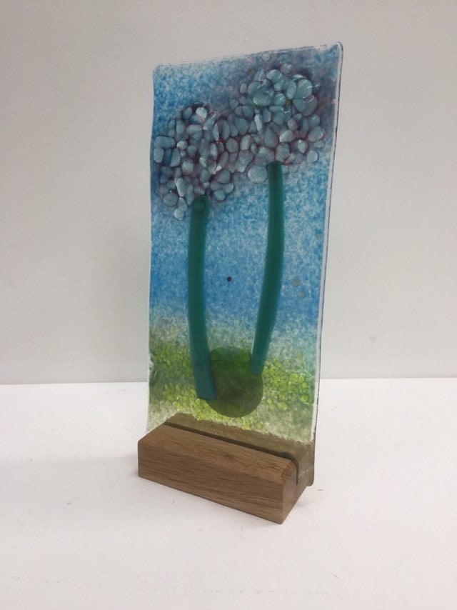 Short Wooden Display Stand for Fused Glass in Oak - Etsy