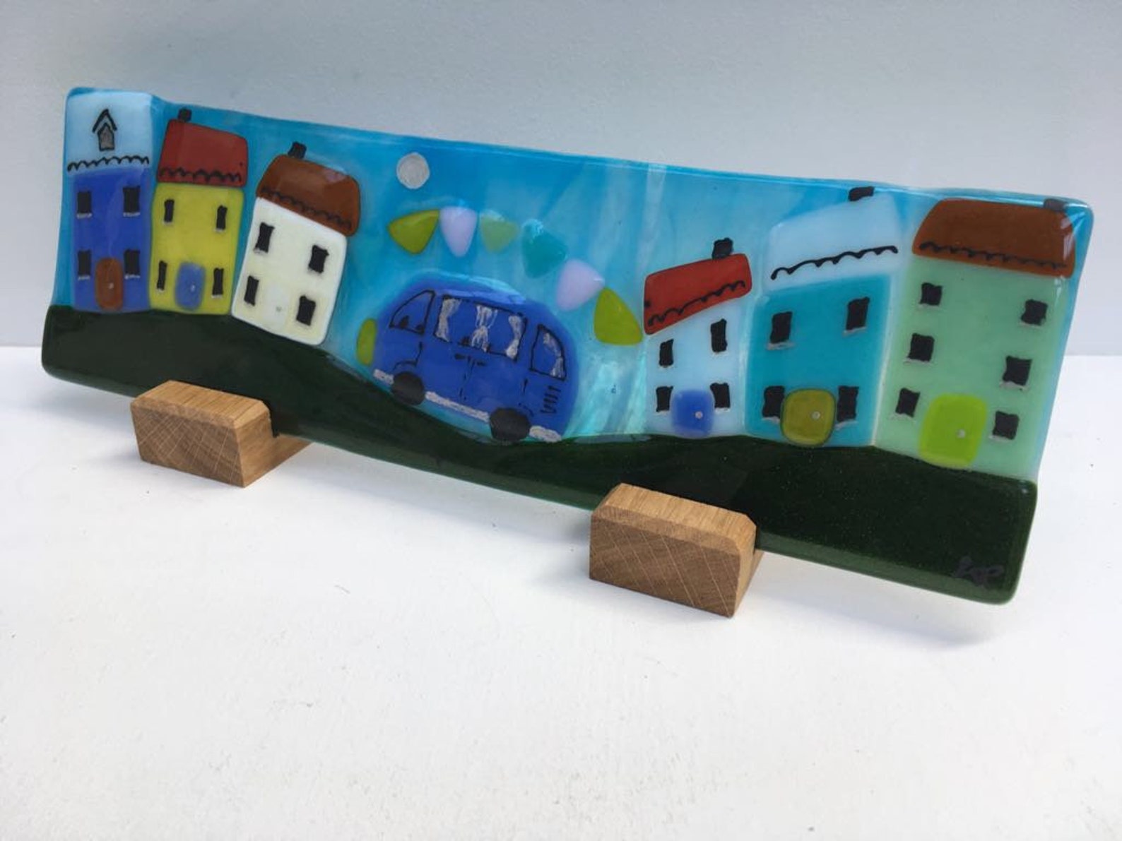 Small Wooden Display Stand for Fused Glass in Oak | Etsy