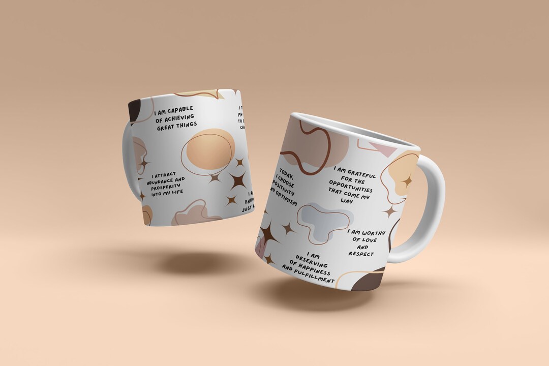 Affirmation Mug Wrap PNG: Boho Coffee Cup Design (digital Download ...