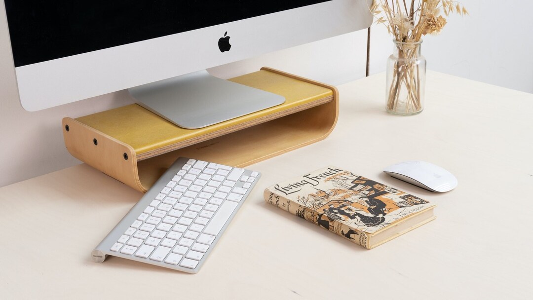 Monitor Riser Stand for Desktop Wooden Keyboard Organiser TV, Computer ...