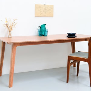 Bauer Family Dining Kitchen Table | Contemporary Compact Dark Natural ...
