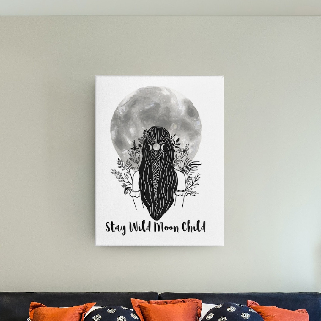 Stay Wild Moon Child Poster Arte colgante de pared Decoración - Etsy España