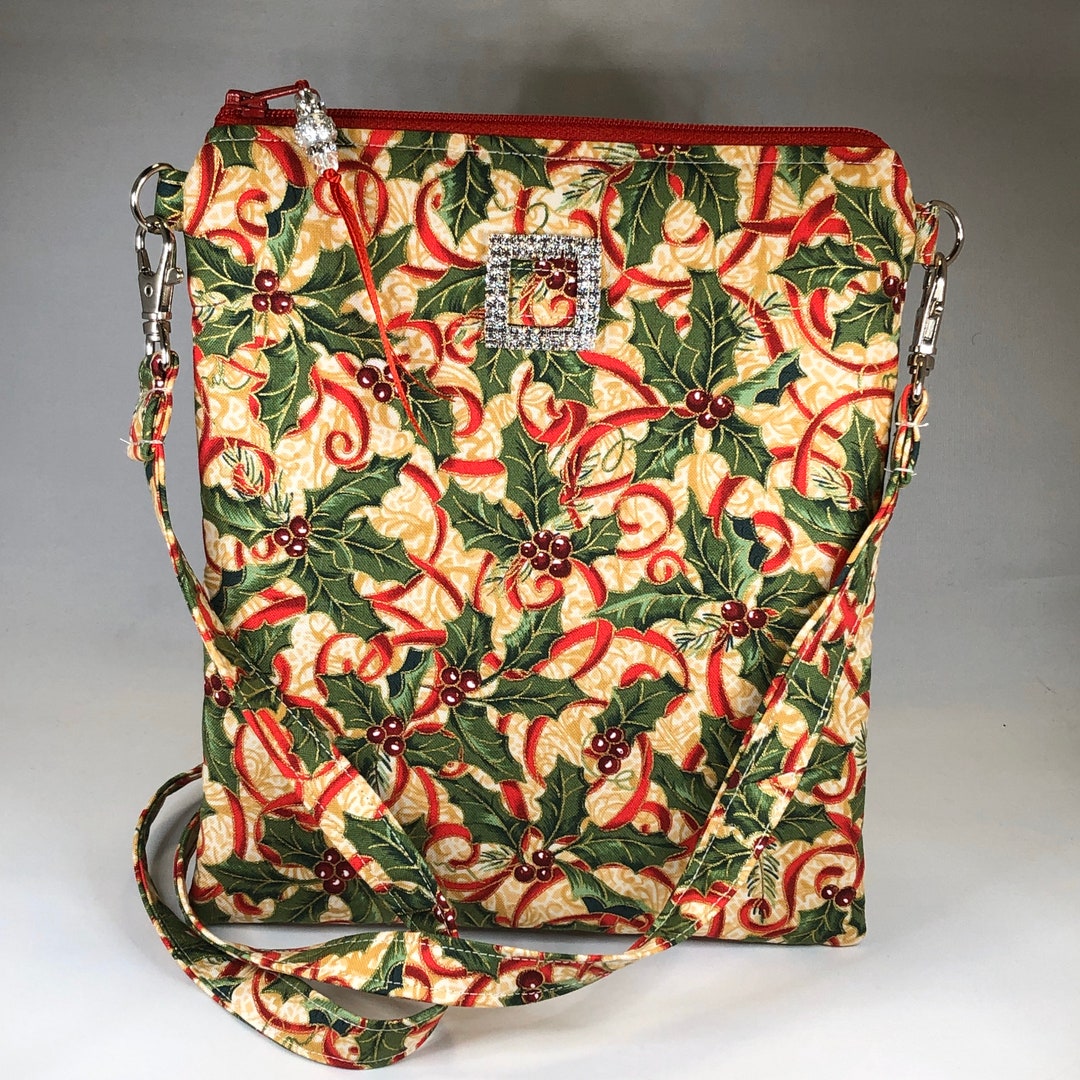 Christmas Holly Crossbody Bag Winter Holiday Purse Bag - Etsy