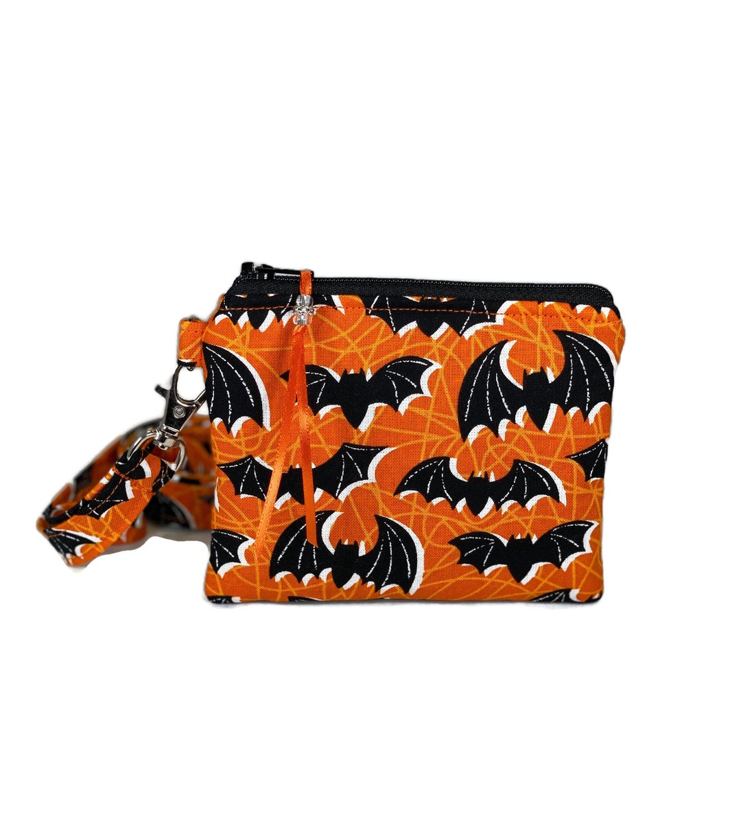Halloween Coin Purse, Bats, Spider Web, Pouch, Change Purse, Neck ...