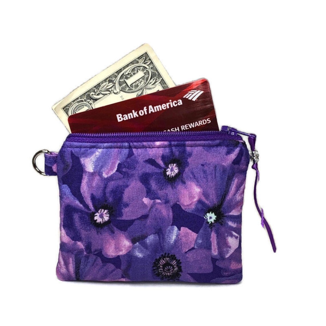Purple Poppy Coin Purse Floral Coin Purse Pouch Mini - Etsy