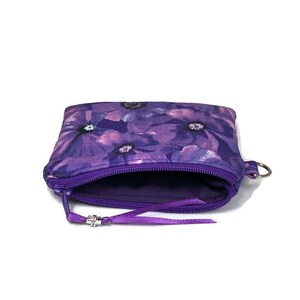 Purple Poppy Coin Purse, Floral Coin Purse, Pouch, Mini Wallet, Change ...