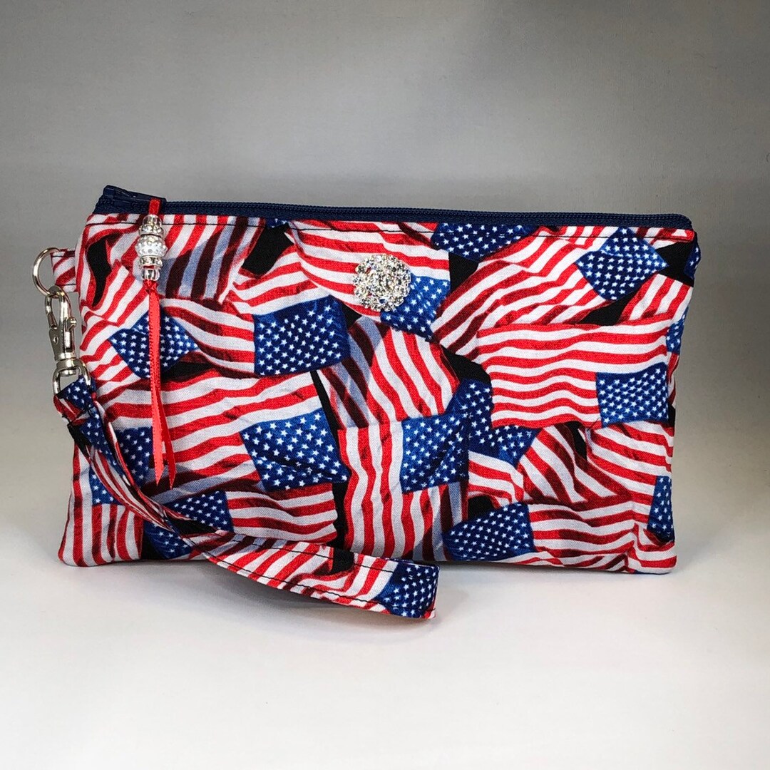 Flag Wristlet Purse, USA, Flag, Patriotic, Stars and Stripes, Veteran ...