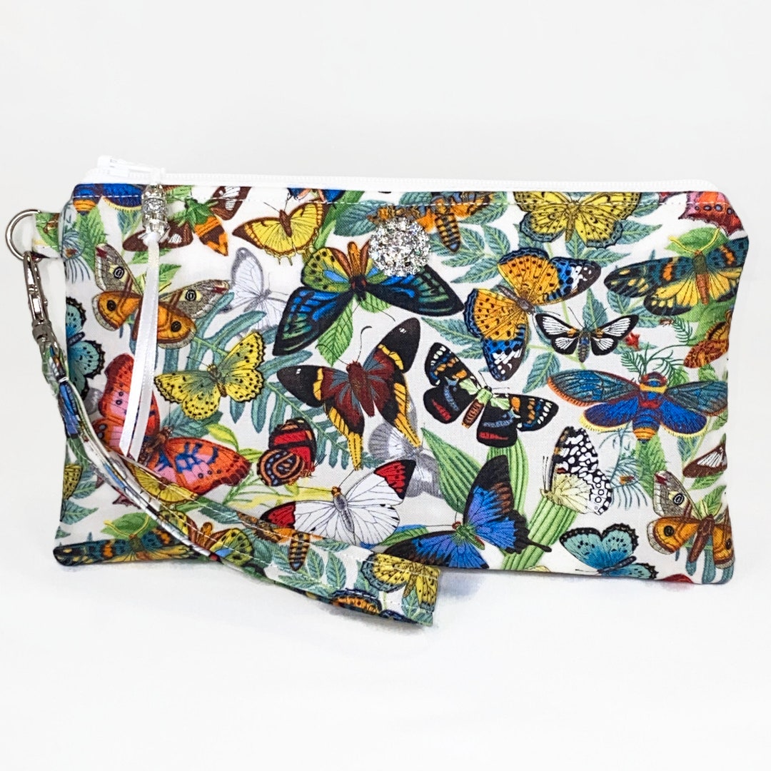 Butterfly Wristlet Purse, Monarch, Butterflies, Rhinestone, Clutch ...