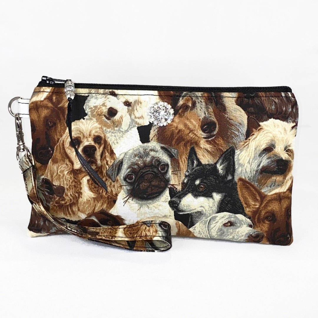 Dogs Wristlet Purse, Dog Lover, Dog Breeds, Dog Mom, Rhinestone, Clutch ...