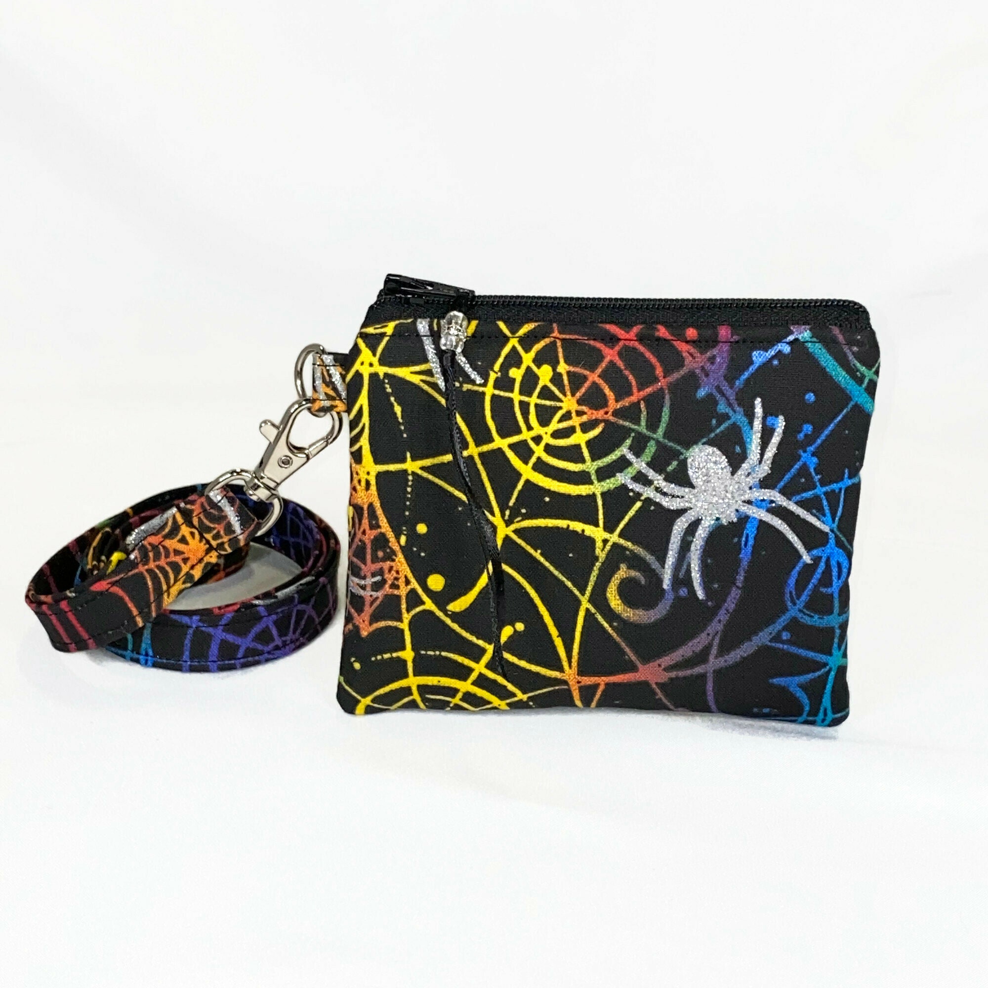 Spider Web Coin Purse Halloween Spider Silver Glitter | Etsy