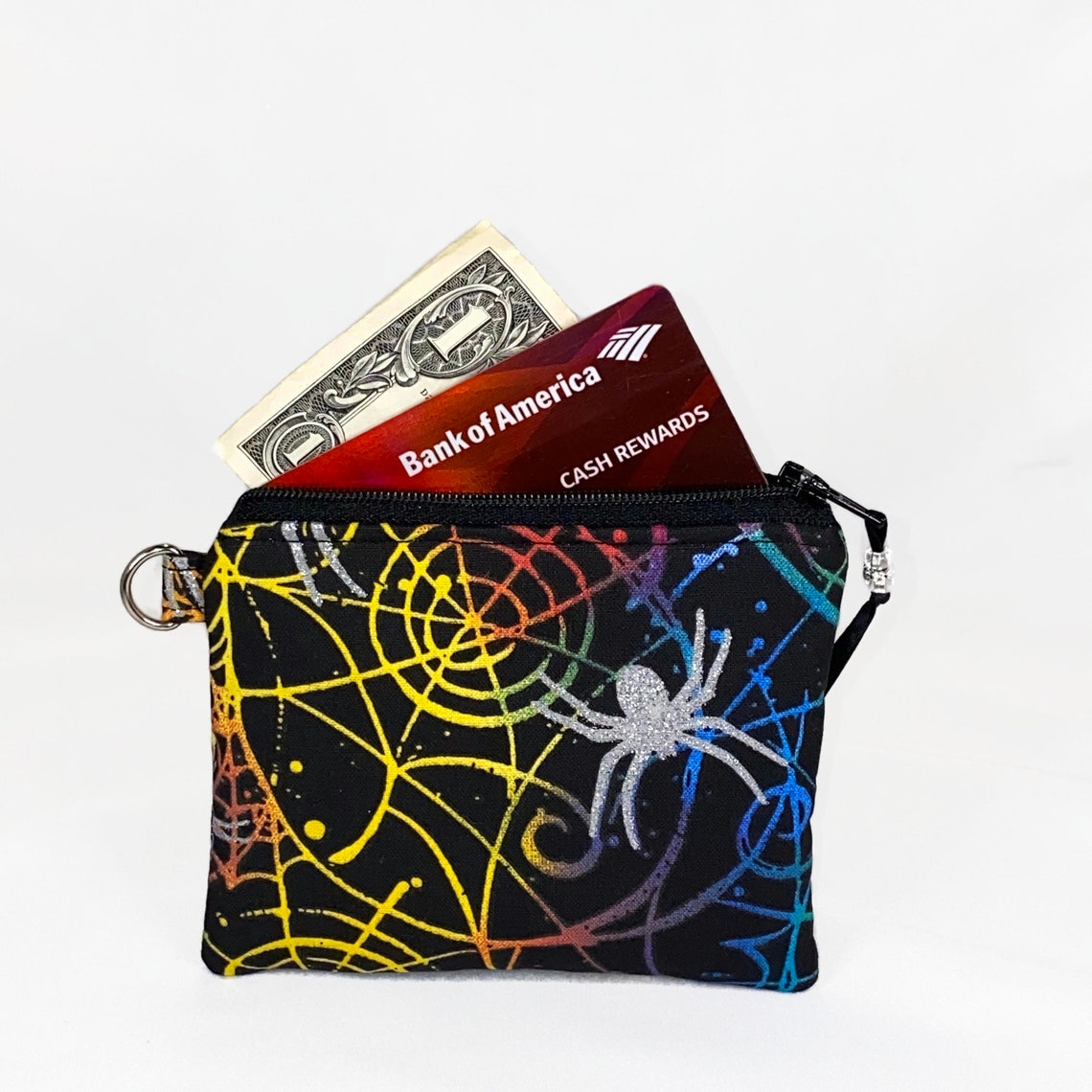 Spider Web Coin Purse Halloween Spider Silver Glitter - Etsy UK