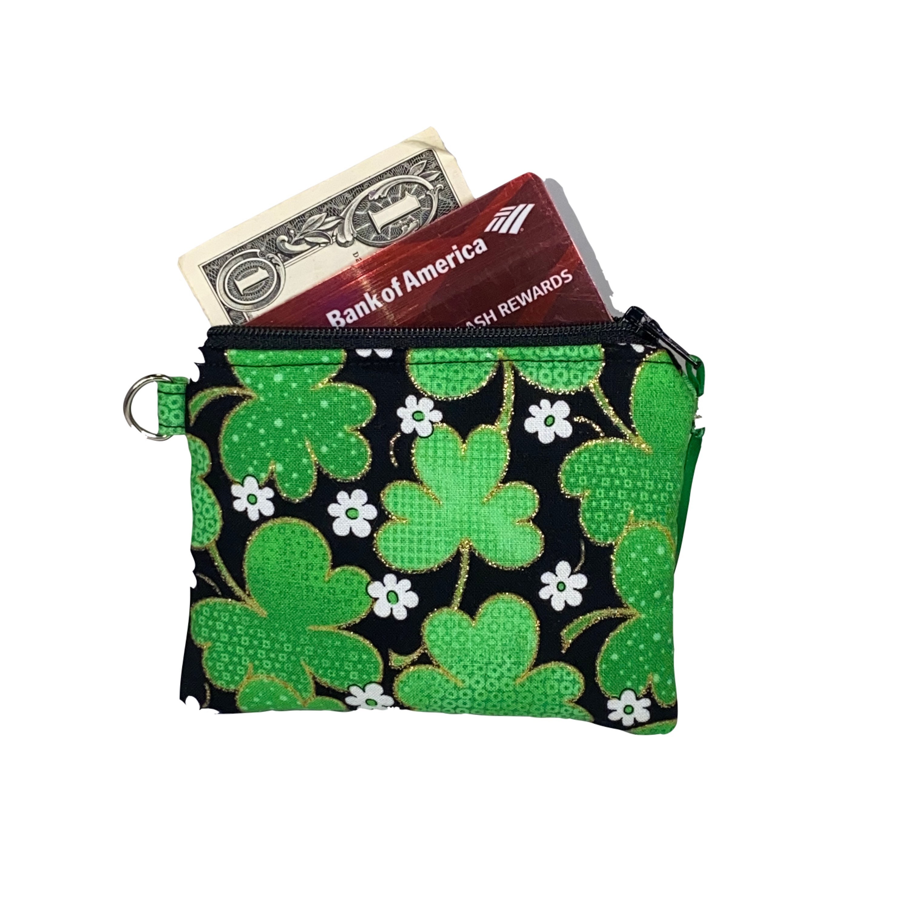 Irish Shamrock Coin Purse St Patrick's Day Gold Glitter | Etsy