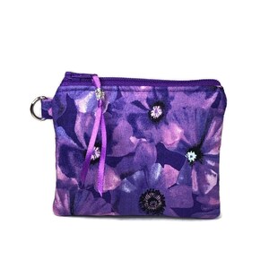 Purple Poppy Coin Purse, Floral Coin Purse, Pouch, Mini Wallet, Change ...