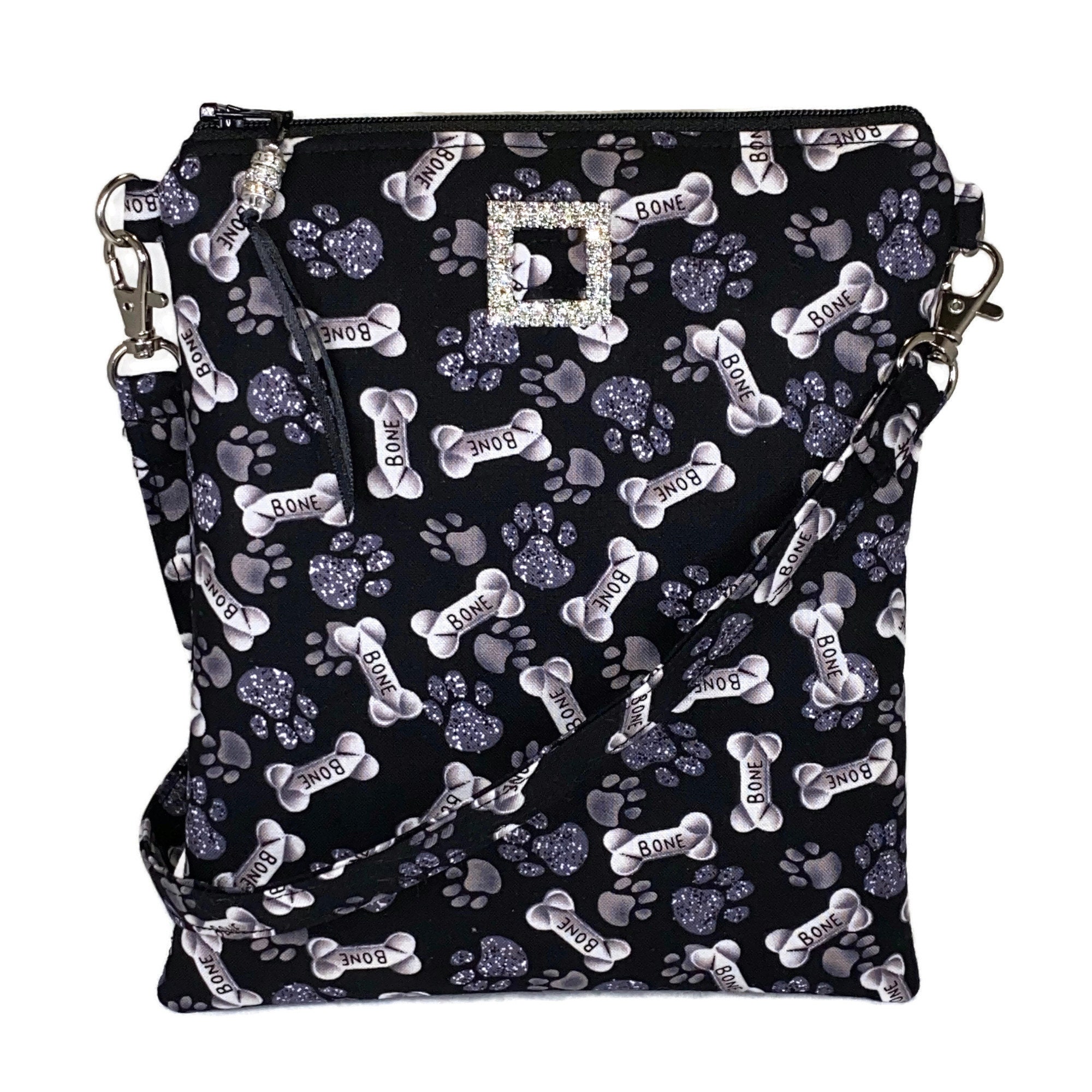 Dogs Crossbody Bag Dog Lover Paw Print Bones Purse Bag | Etsy