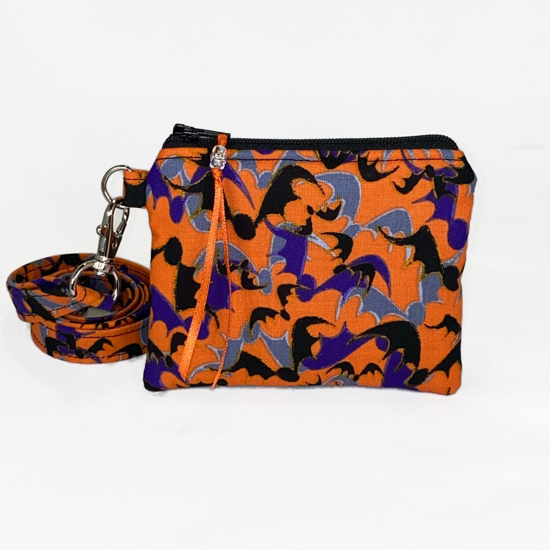 Halloween Coin Purse, Bats, Spooky, Pouch, Change Purse, Neck Wallet ...