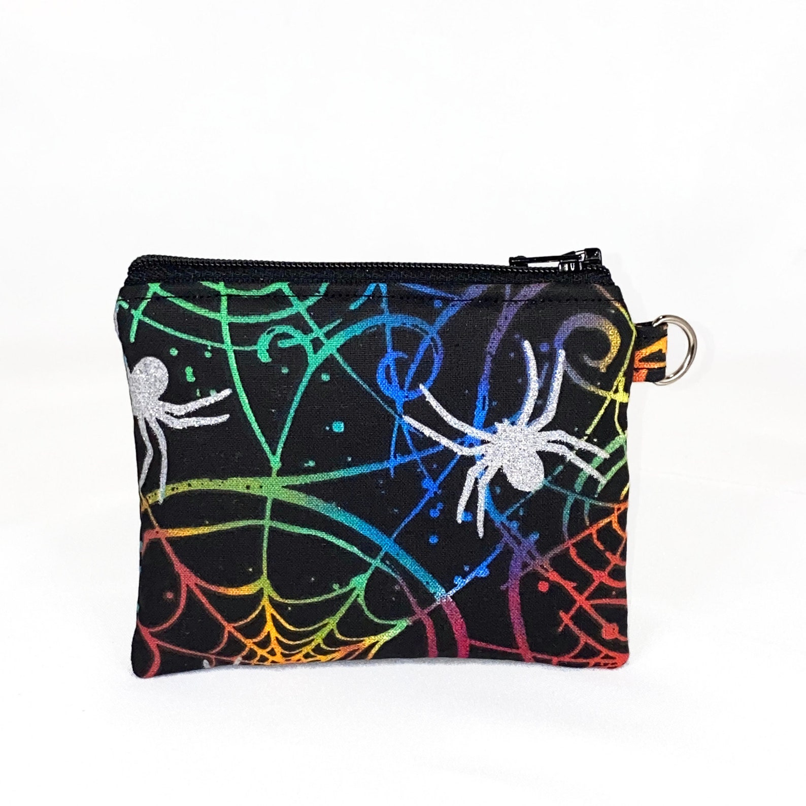 Spider Web Coin Purse Halloween Spider Silver Glitter - Etsy UK