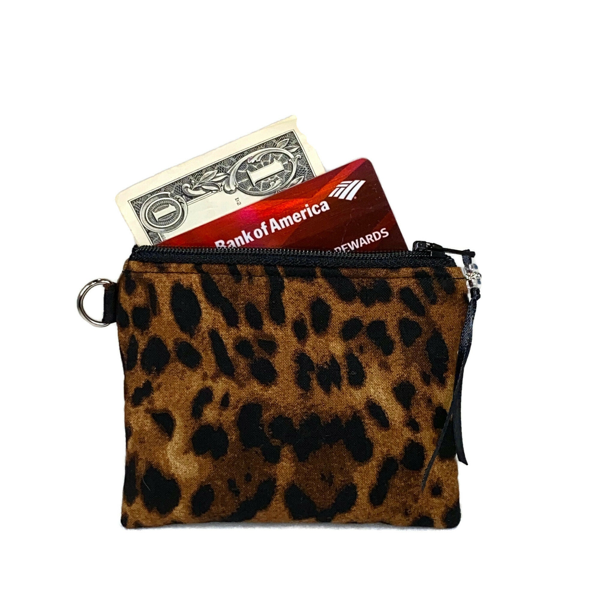 Leopard Coin Purse, Animal Print Change Purse, Pouch, Mini Wallet, Neck ...
