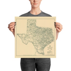 1933 Texas State Highway Map - Etsy