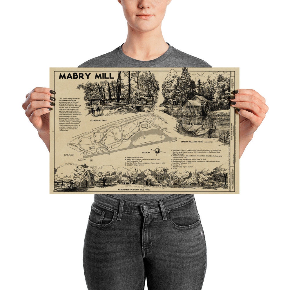 Mabry Mill, Blue Ridge Parkway Map Poster - Etsy