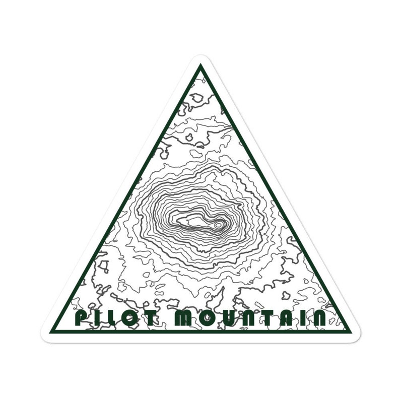 Pilot Mountain Topographic Triangle Sticker - Etsy