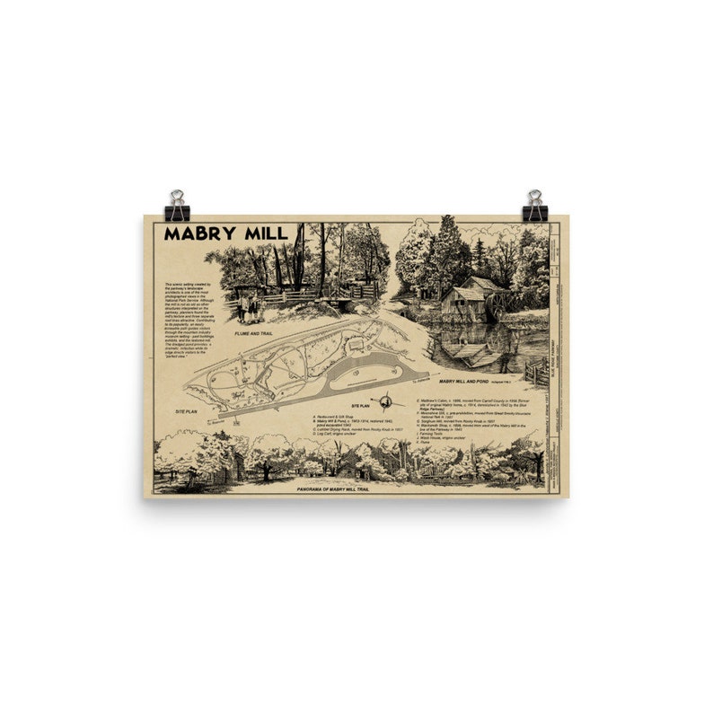 Mabry Mill, Blue Ridge Parkway Map Poster - Etsy