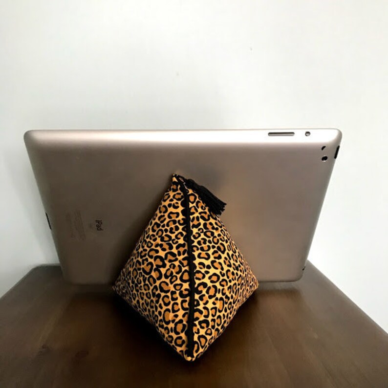 Phone-tablet-kindle Pillow PHONE STAND. Stylish LEOPARD Fabric - Etsy