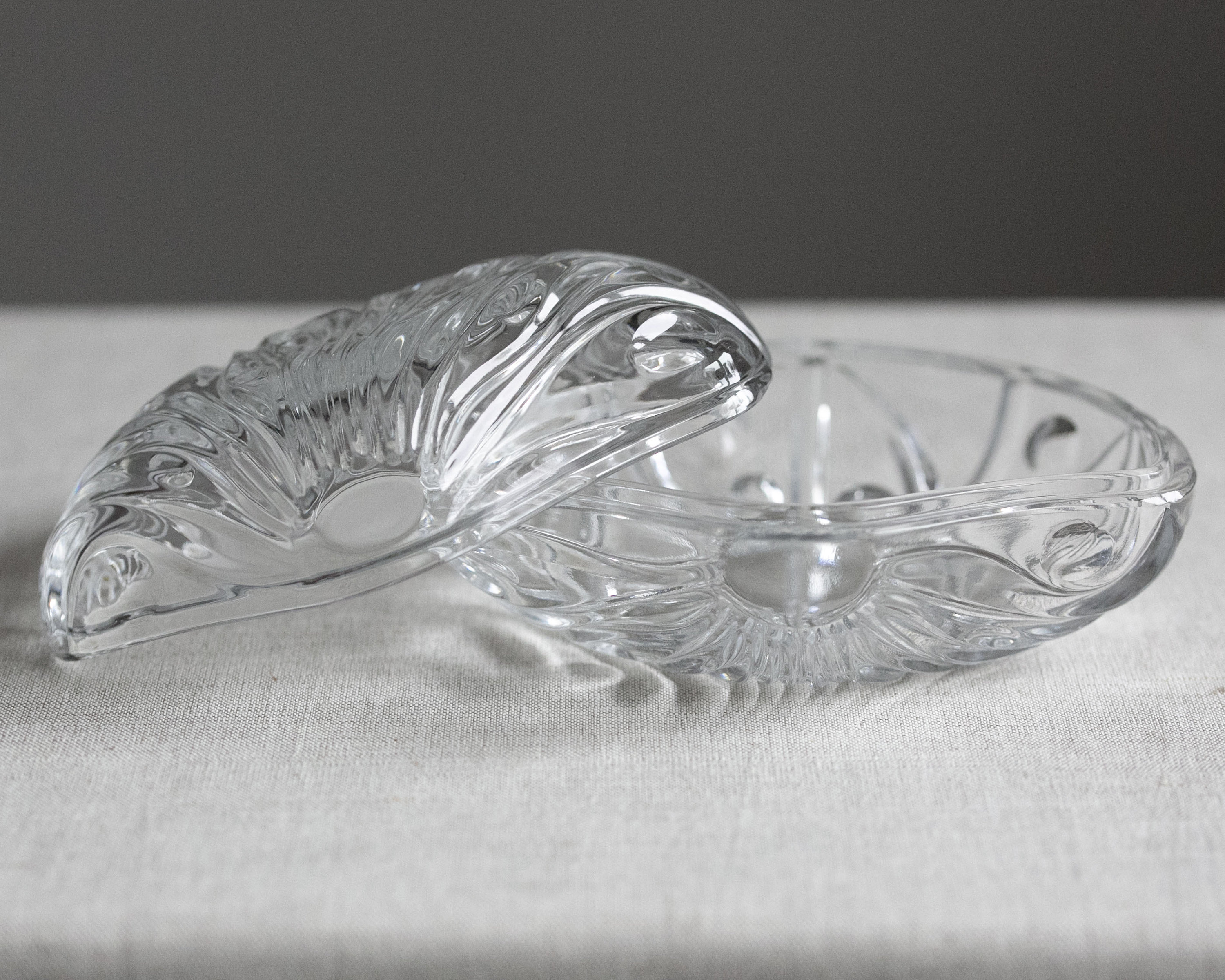 Storage & Organization Tins Vintage Glass Can Shell Pressed Glass ...