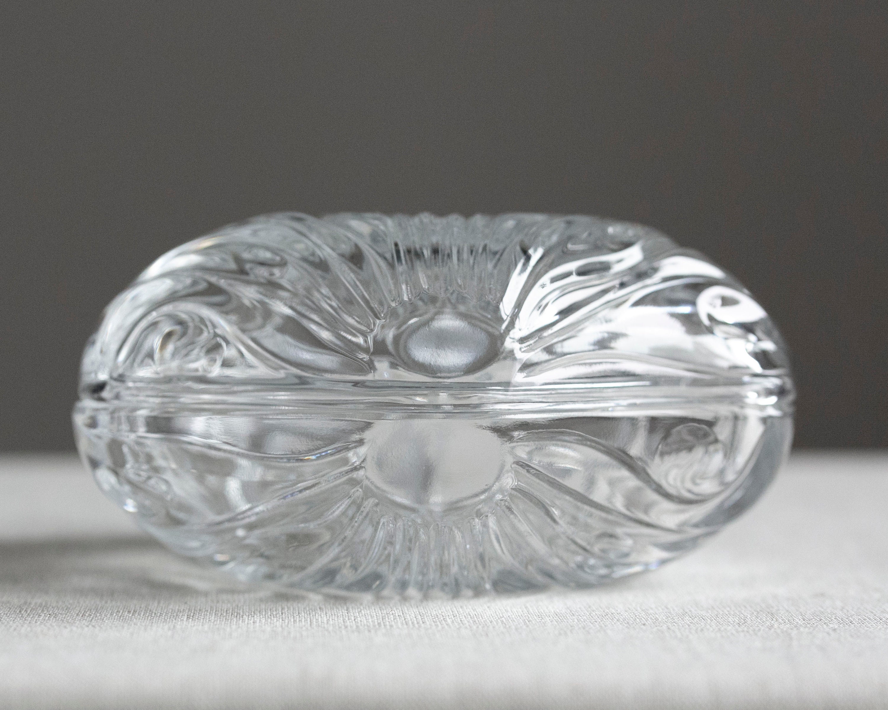 Storage & Organization Tins Vintage Glass Can Shell Pressed Glass ...