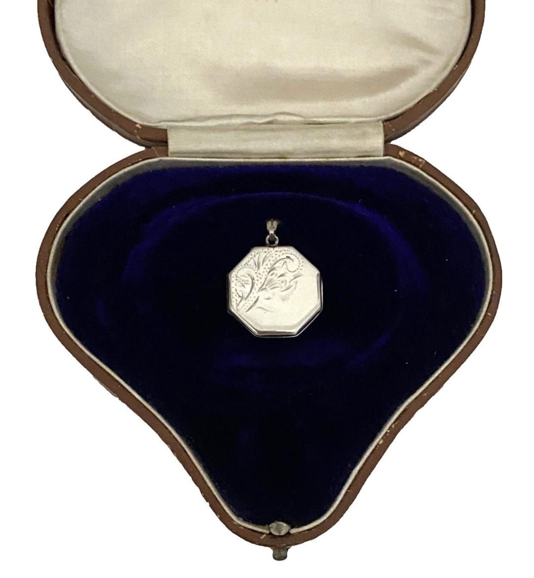 Vintage Sterling Silver Octagon Photo Locket Pendant - Etsy