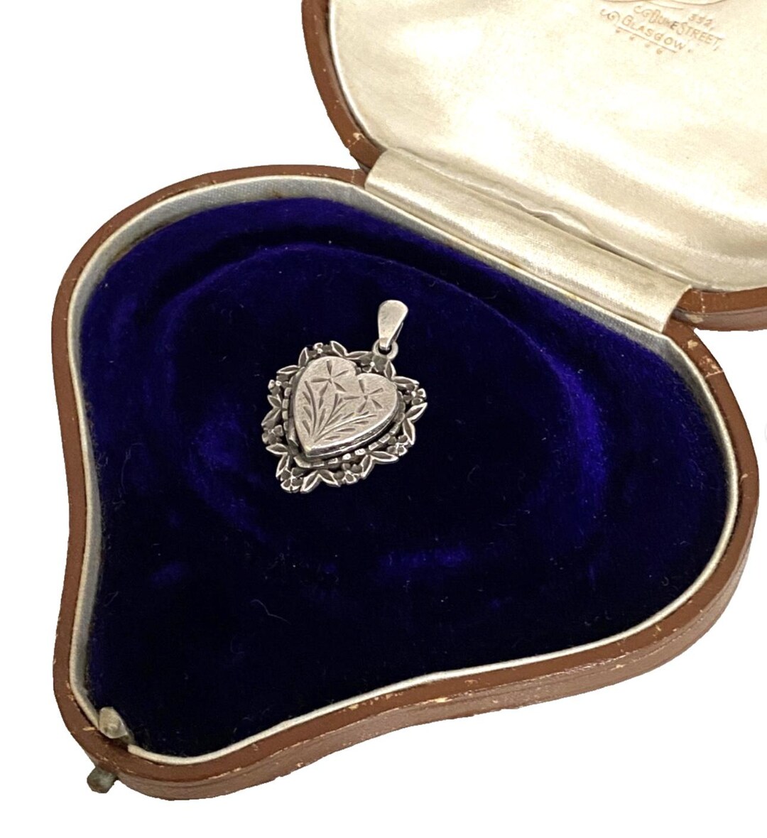 Vintage Sterling Silver Heart Forget-me-not Flowers Photo Locket ...