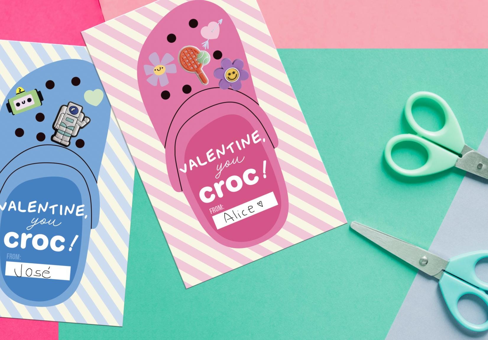 Crocs Valentine, Printable Valentine Cards, Croc Charm Valentines ...