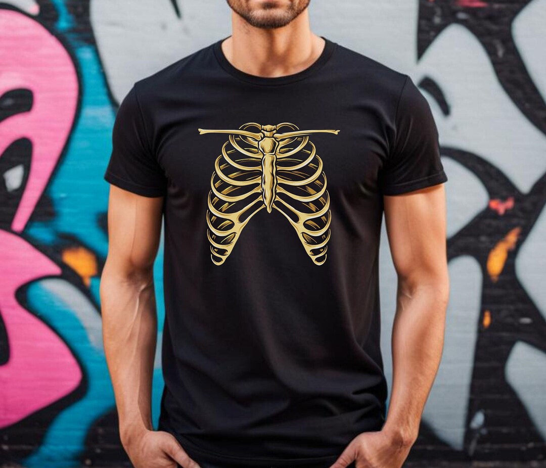 Rib Cage T-shirt, Scary Skeleton Tattoo Design, Gifts for Her, Gifts ...