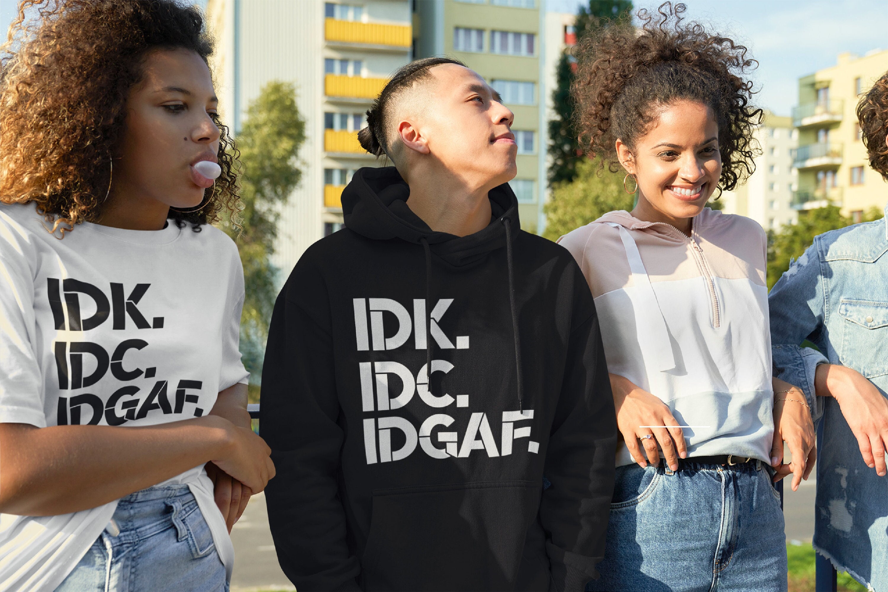 IDK IDC IDGAF Hoodie I Don't Care Funny Sarcasm Humor - Etsy