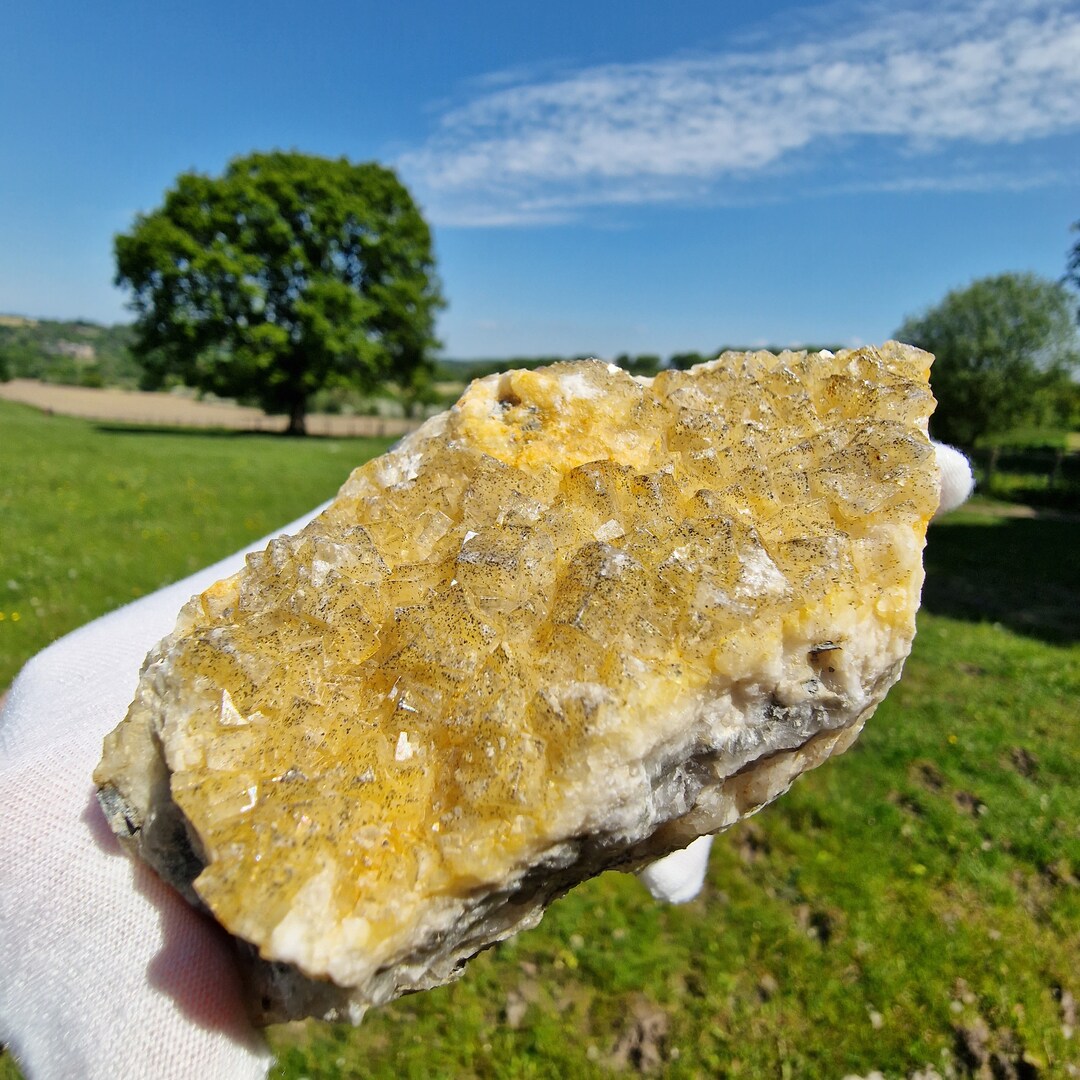 Yellow Fluorite Crich Quarry Fluorite Minerals Derbyshire Minerals ...