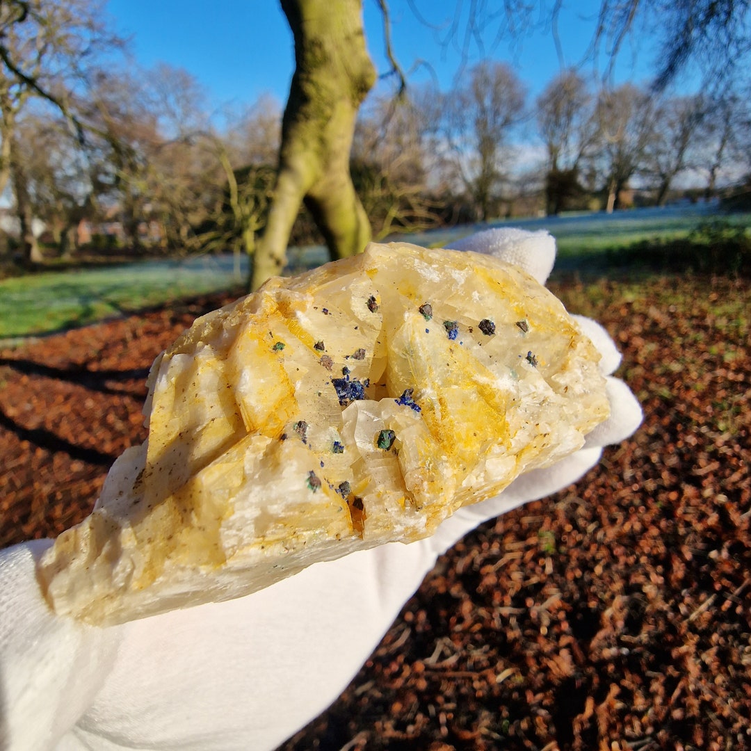 Azurite and Malachite on Calcite Pant Quarry Welsh - Etsy