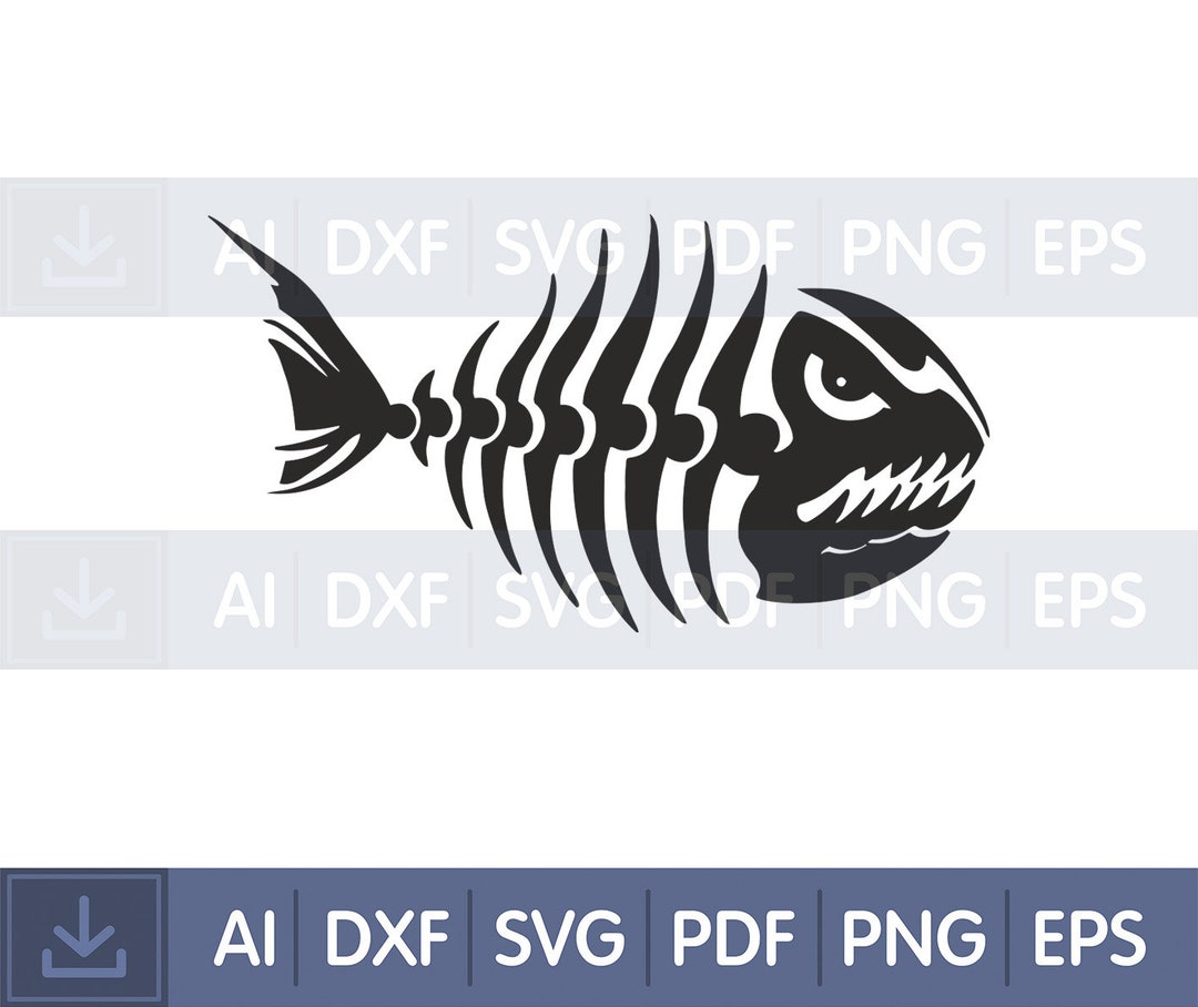 Only Download Fish Skeleteon Svg Fish Bone Fish Art for Personal Use ...