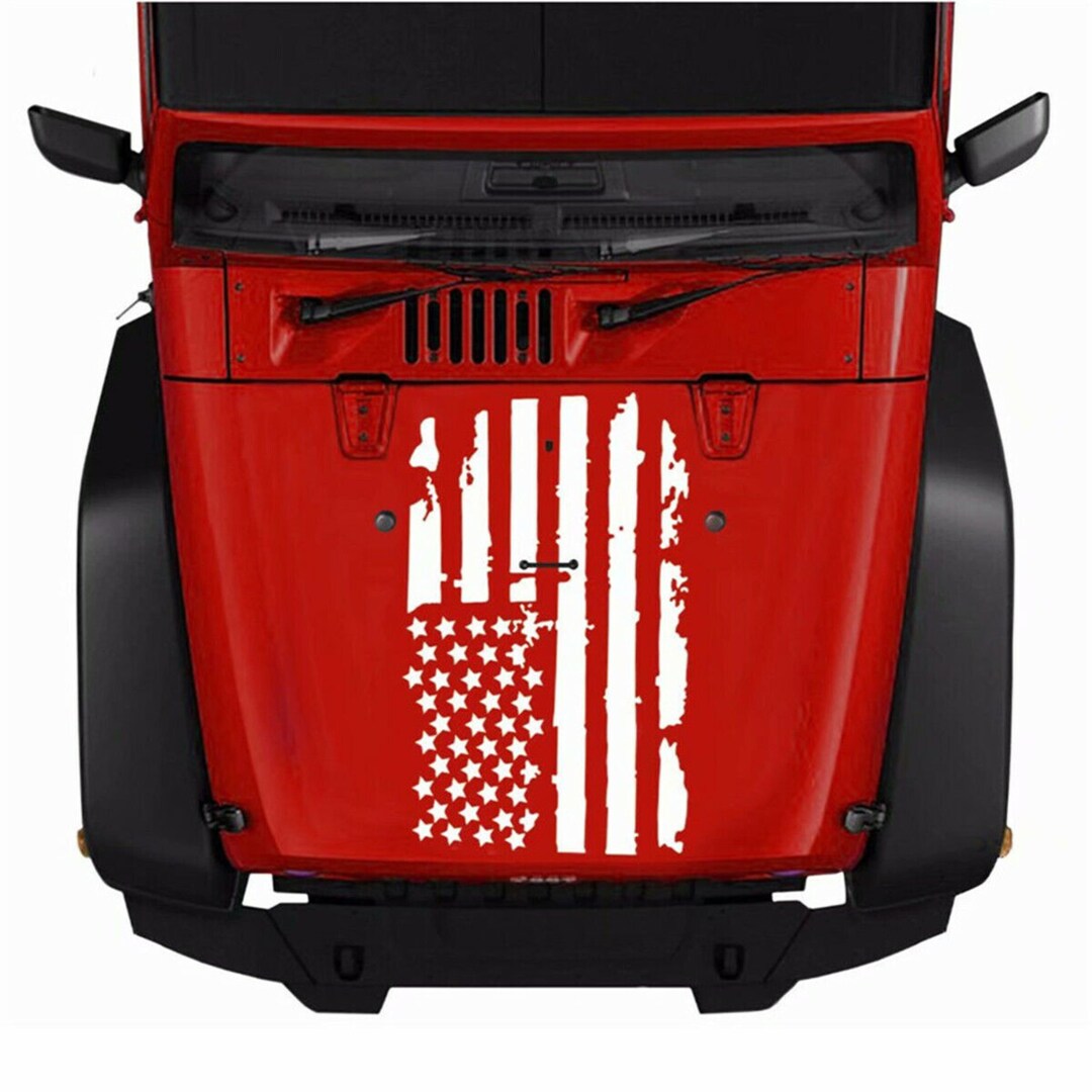 Car Stickers American Flag Car Decal Bumper Sticker Hood Decals US Flag ...
