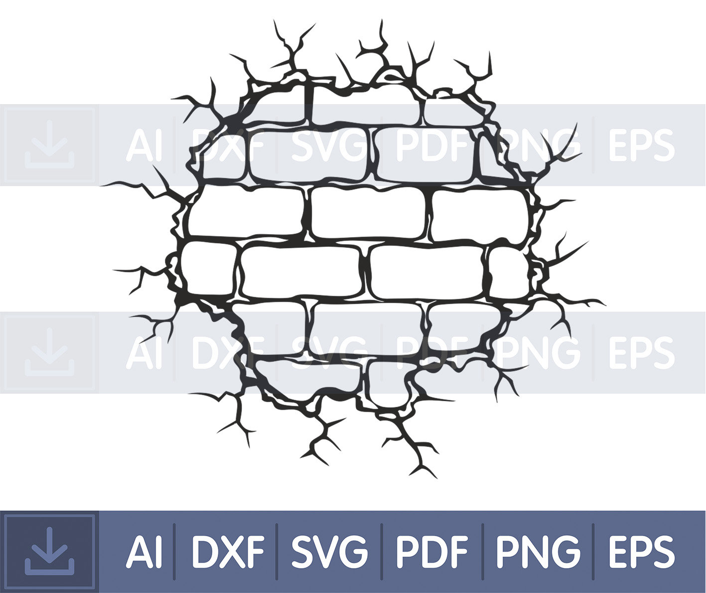 Instant Download Vinyl Wall Decal Brick Wall Files Brick Wal Svg ...