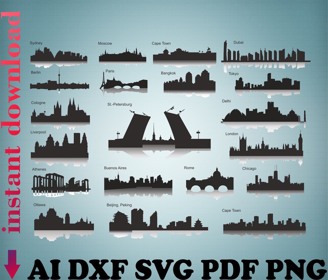 Landscape Set 20 Items Landscape Svg Vacation Clipart Svg Outline Space ...