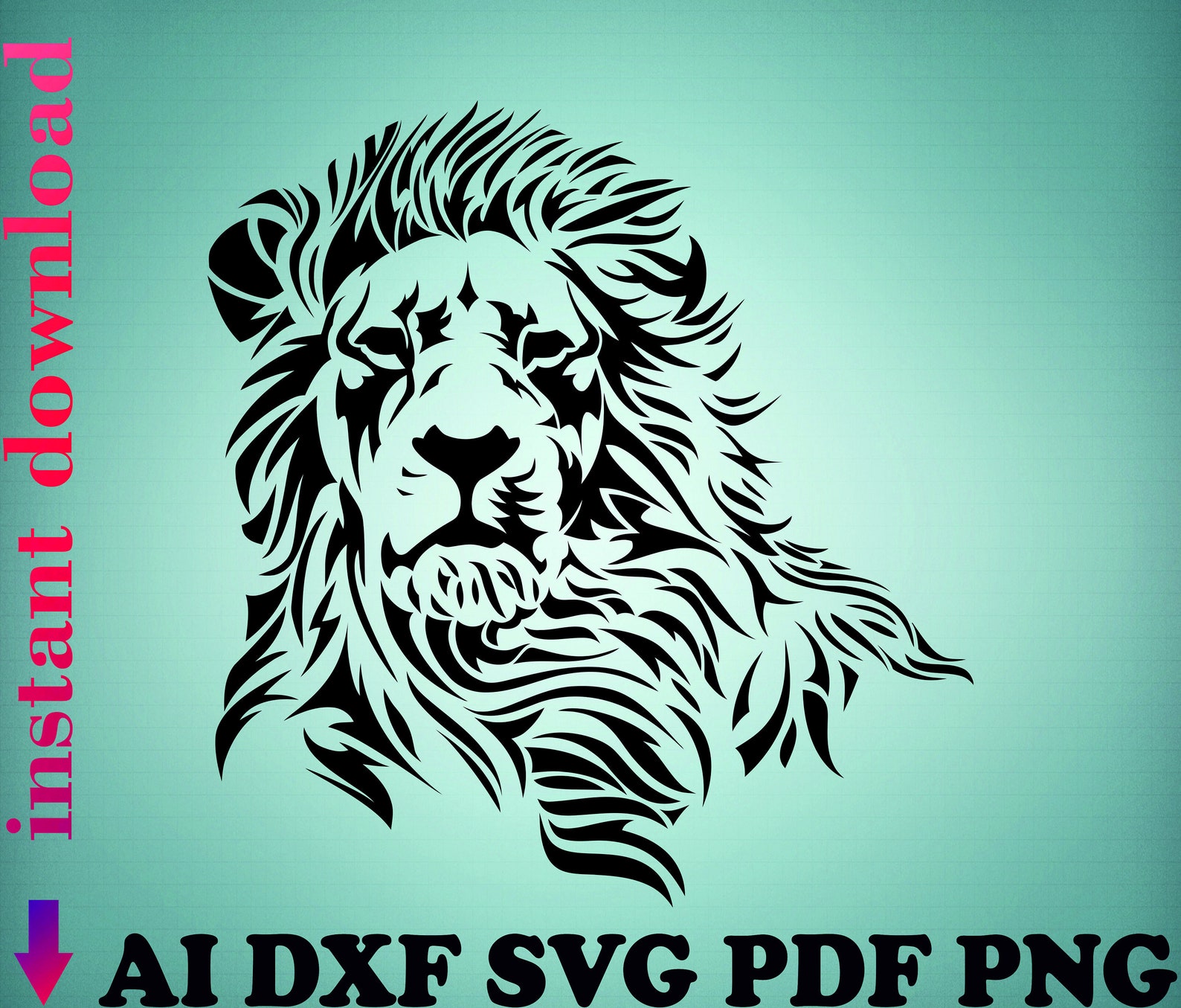 CNC Plans Instant Download Lion Files Lion Head Svg Lion Dxf Cricut ...