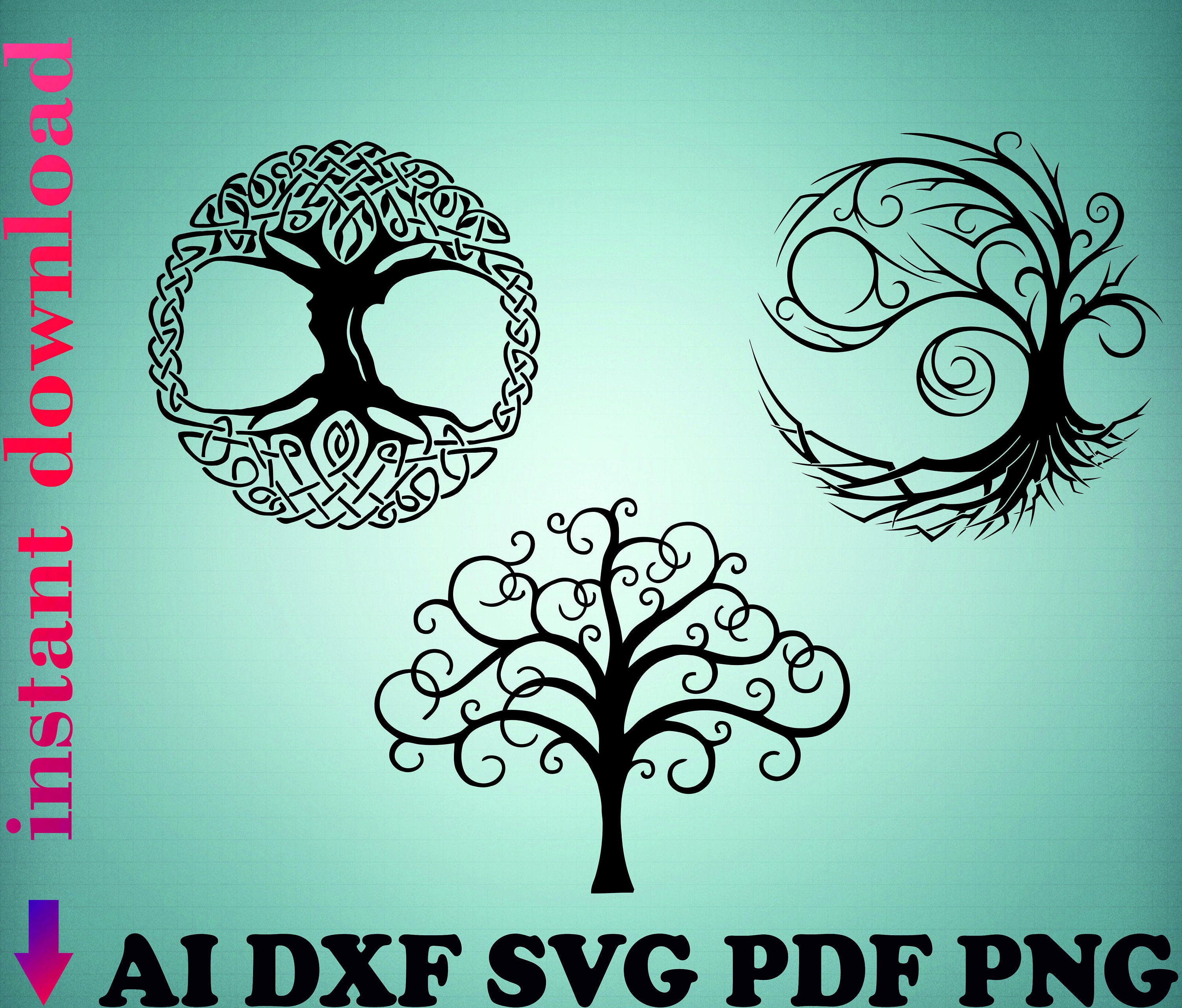 Vector Image Printable Clipart DXF SVG PNG Formats Ccool Trees File ...