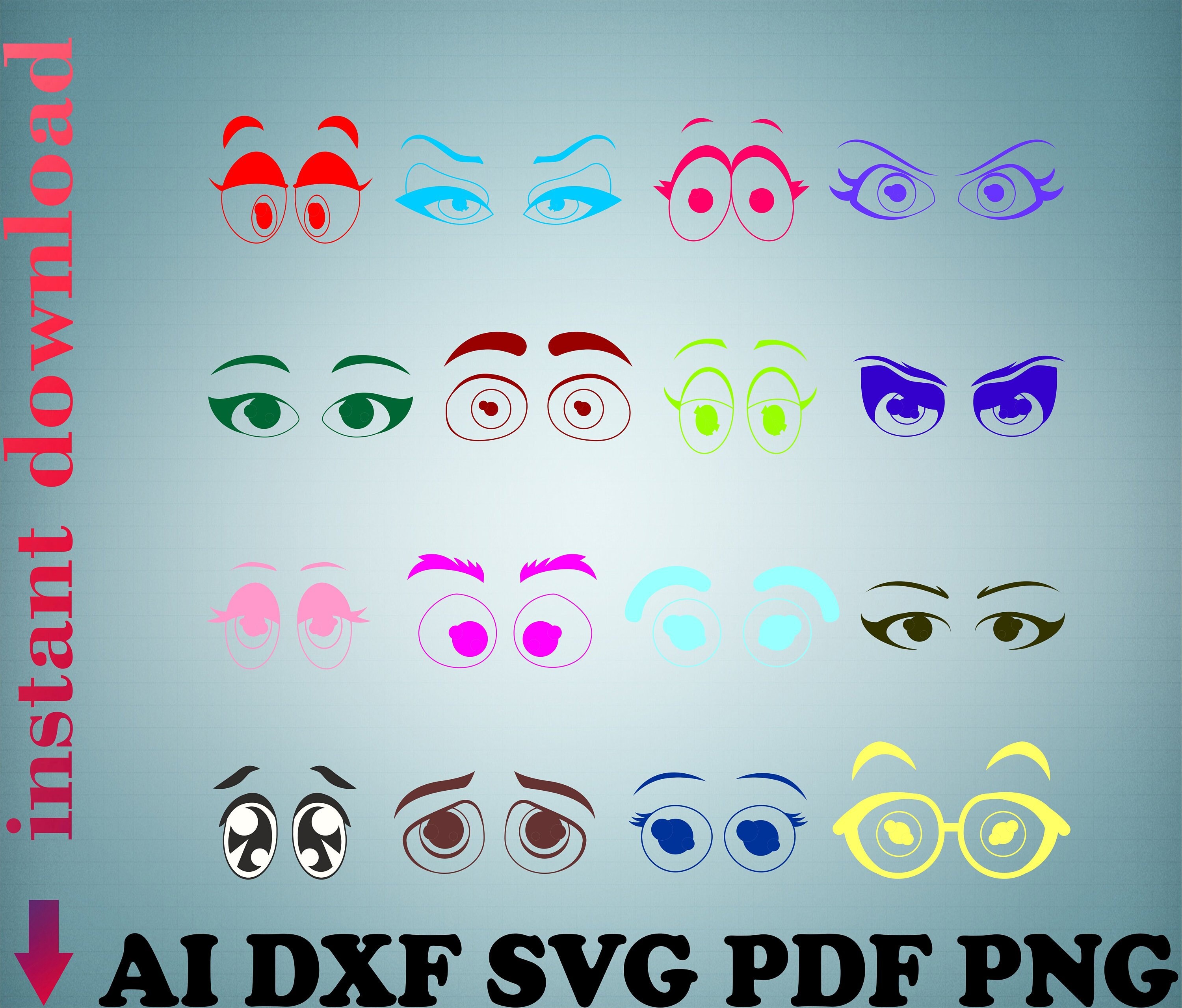 Drawing & Illustration Moon Eyes SVG Digital Download for Die Cut ...