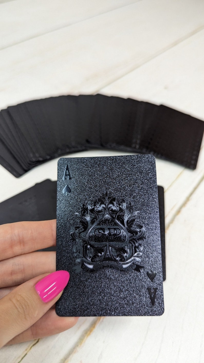 Waterproof Black Cards Playing Cards Poker Cards Cards Plastic Deck of ...