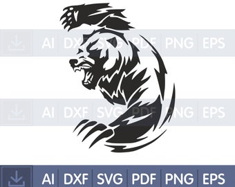 Angry Bear Svg - Etsy