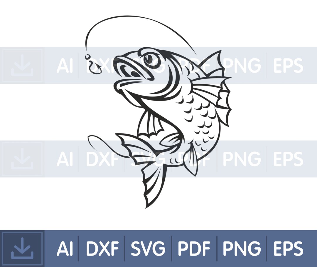 Electronic File Fish Poster Svg Fish Skeleton Print Png Angry Fish ...