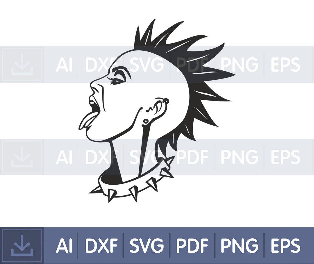 Only Download Punk Girl File SVG DXF Cut File Punk Girl Anarchy ...