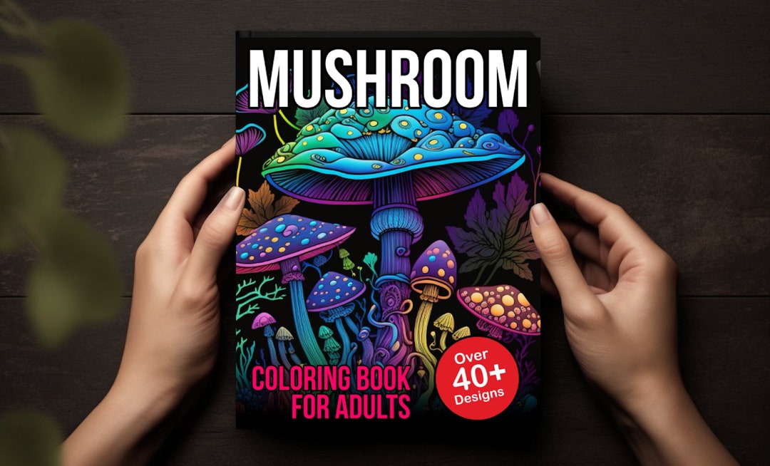 Mushroom Coloring Book: Mushroom Coloring Book for Stress Relief - Etsy